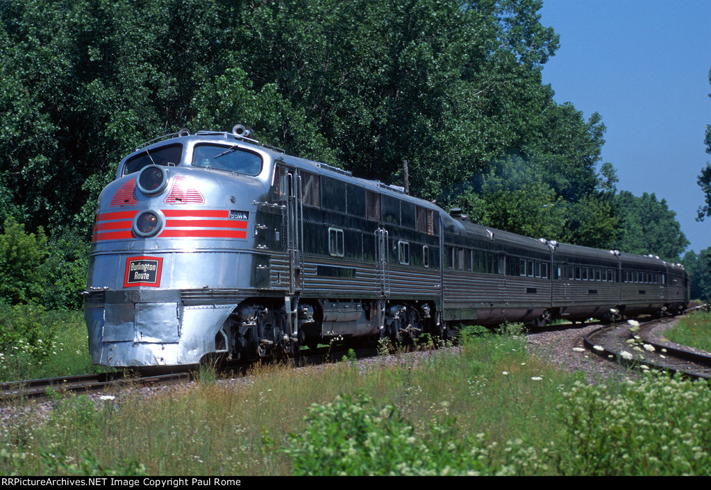 CB&Q 9911A, Silver Pilot and the Nebraska Zephyr, on the CNW